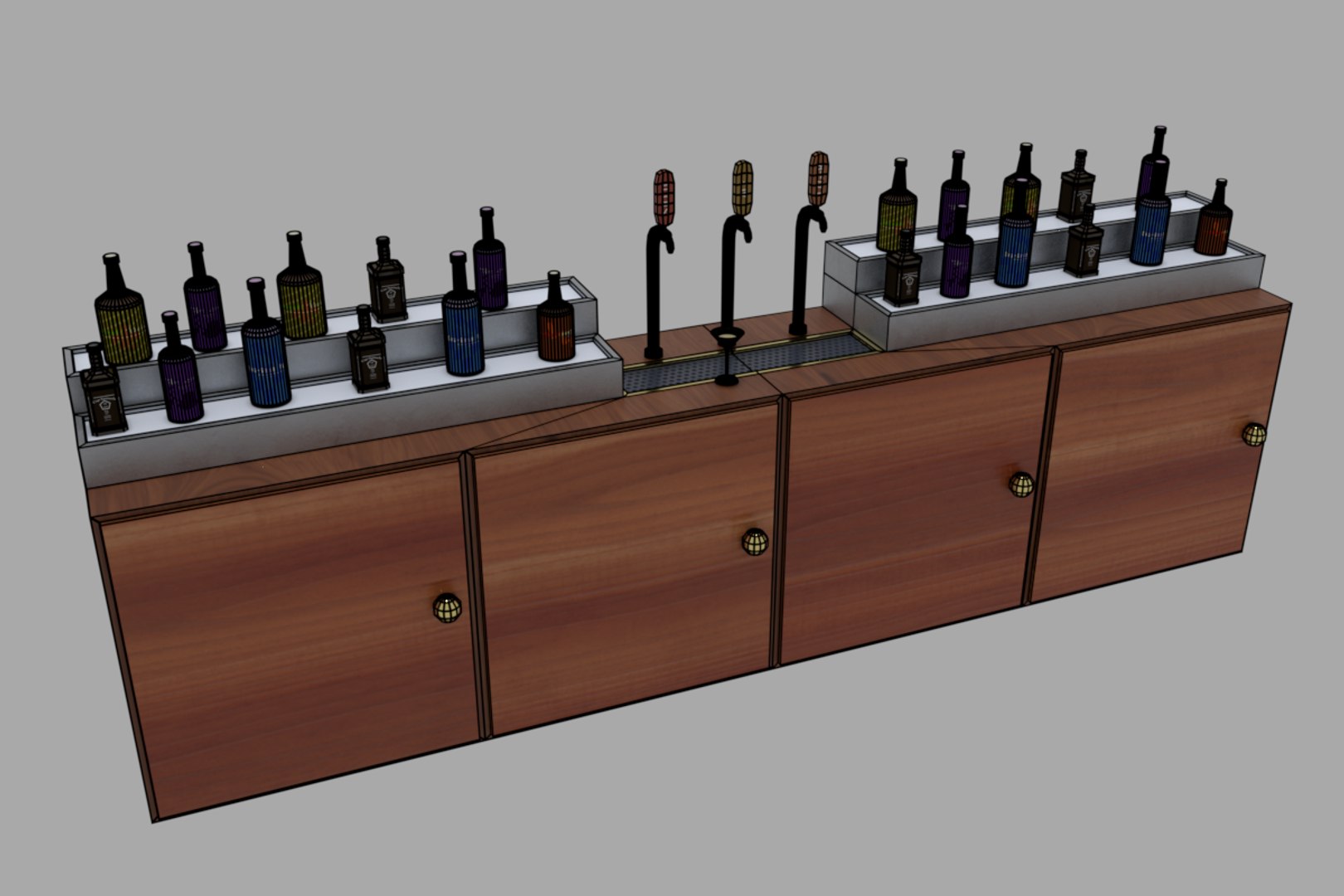 Restaurant bar low-poly 3D model - TurboSquid 1179826