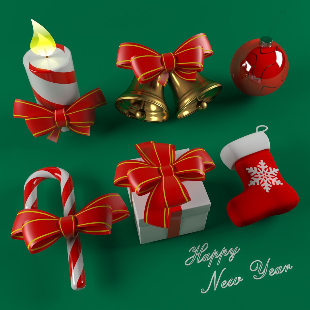3D Model New Year Happy - TurboSquid 1343837