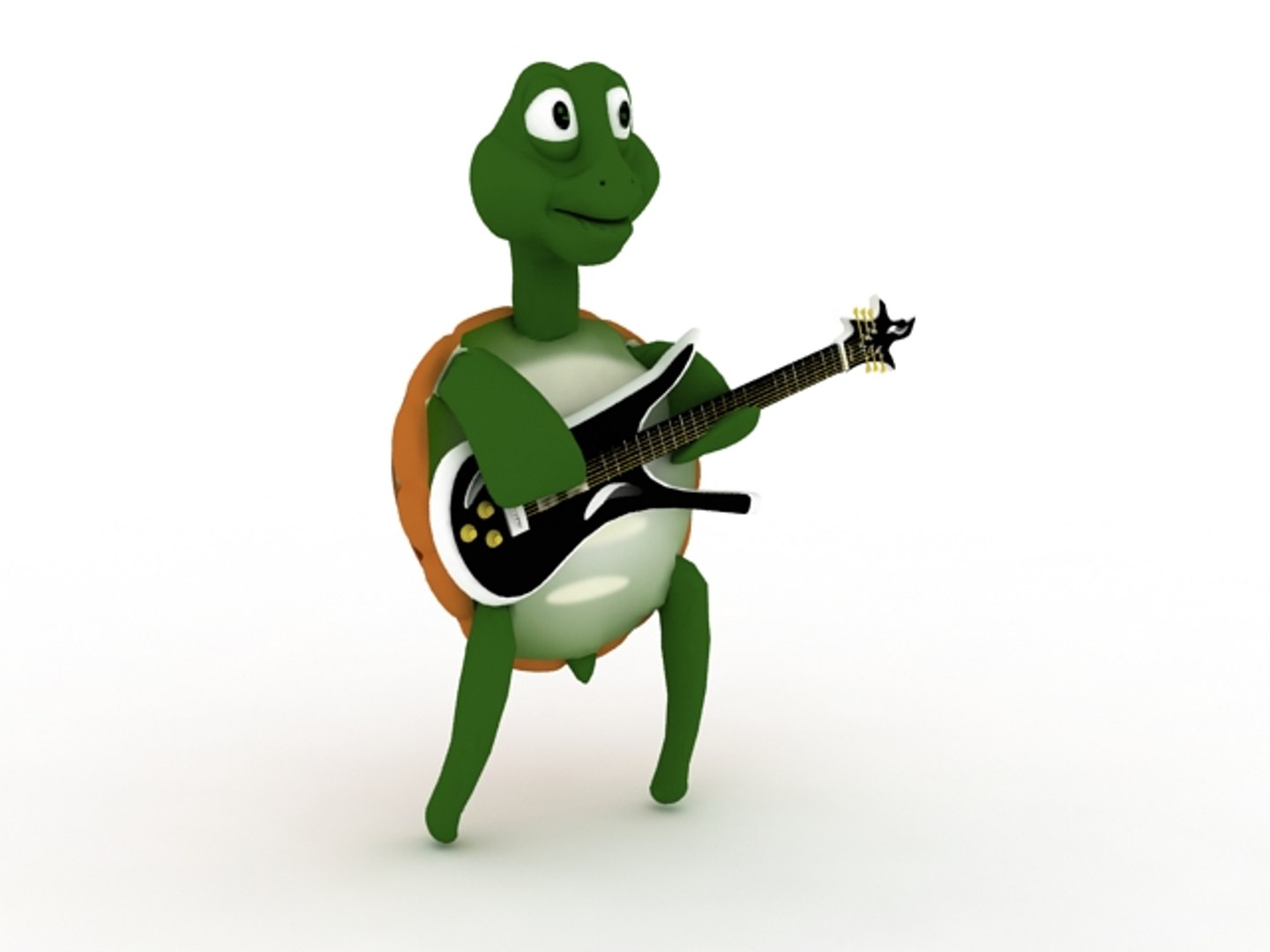 3d Cartoon Turtle Musician