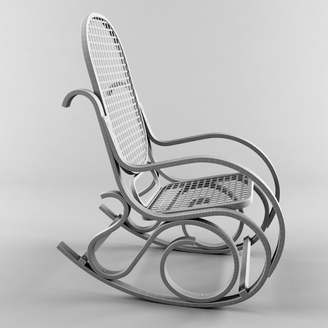 rocking chair wood 3d model