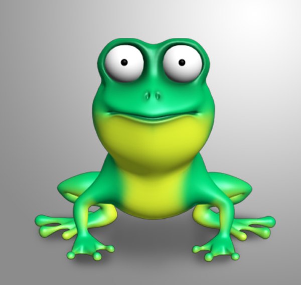 3d frog character physique