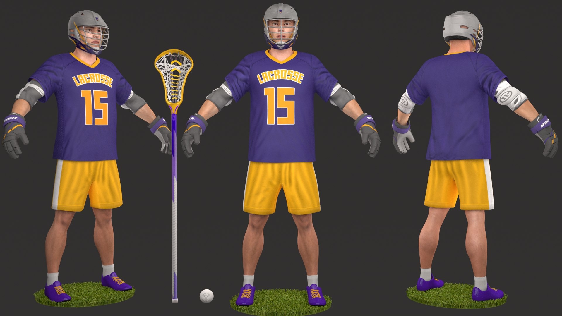 3D Lacrosse Players model - TurboSquid 1808460