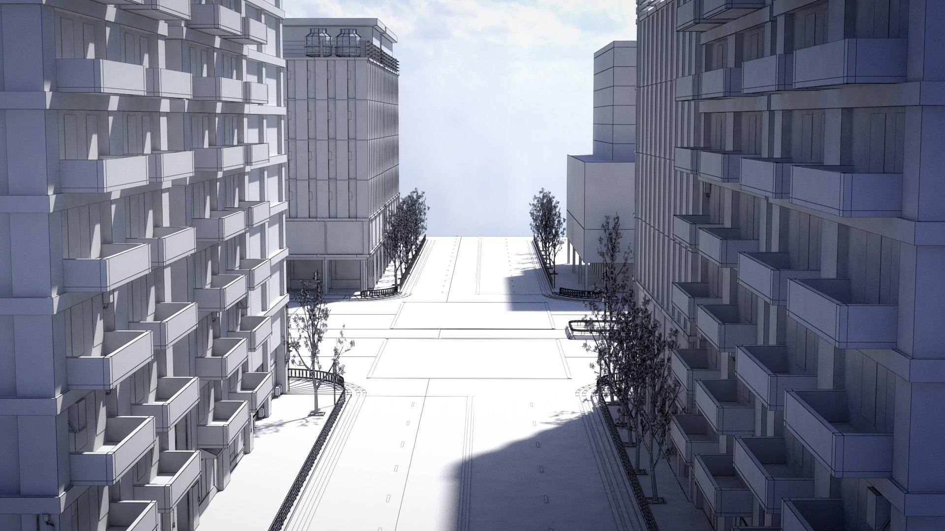 3D City Crossroads Model - TurboSquid 2313947