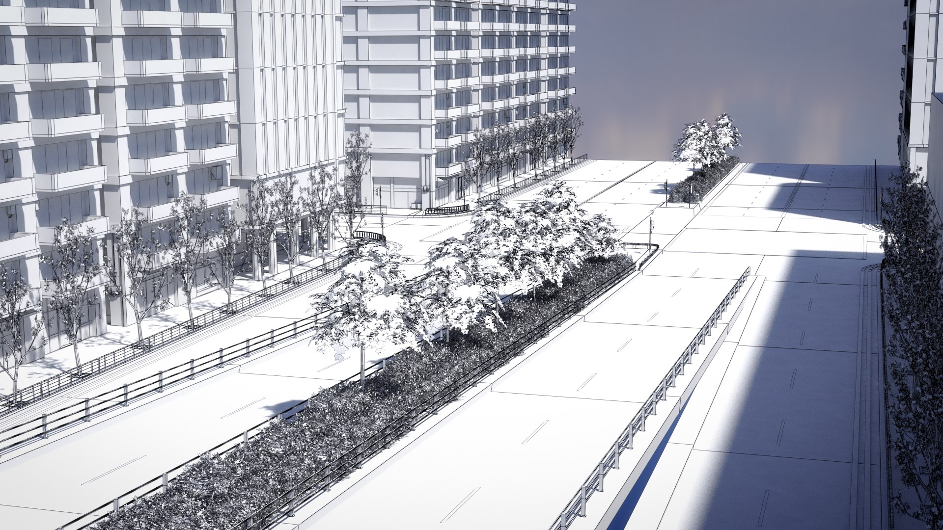 3D City Crossroads Model - TurboSquid 2313947