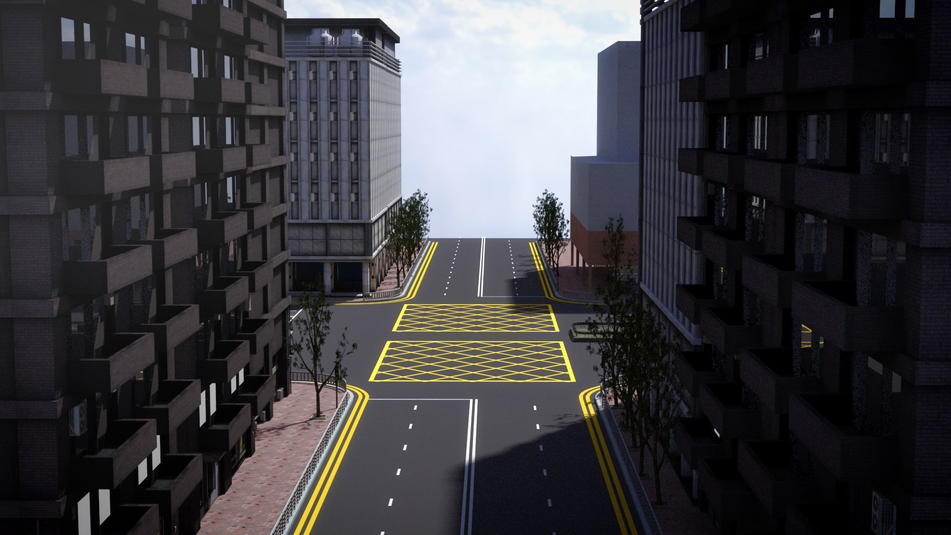 3D City Crossroads Model - TurboSquid 2313947