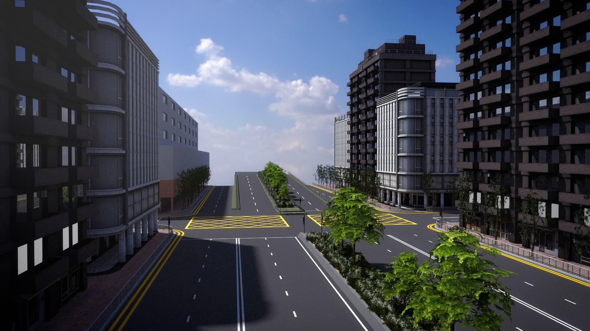 3D City Crossroads Model - TurboSquid 2313947