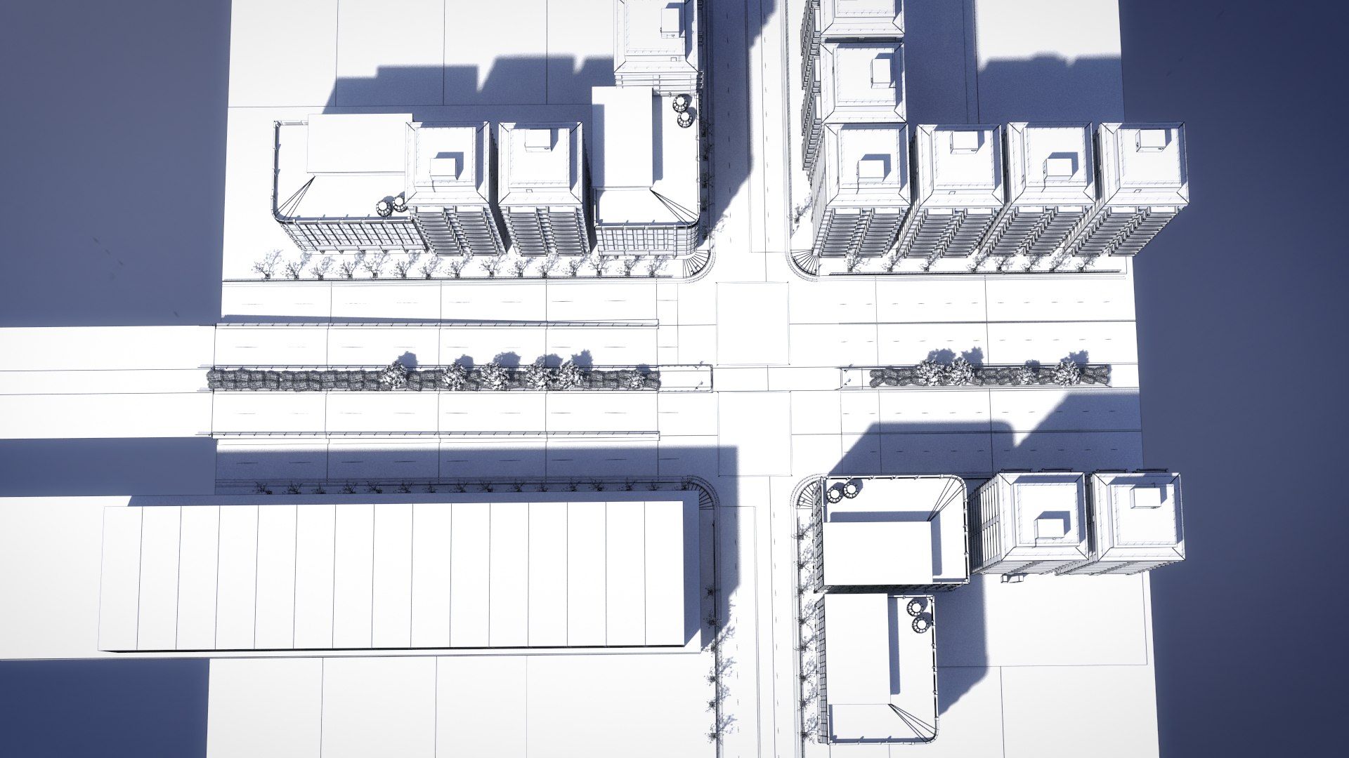3D City Crossroads Model - TurboSquid 2313947