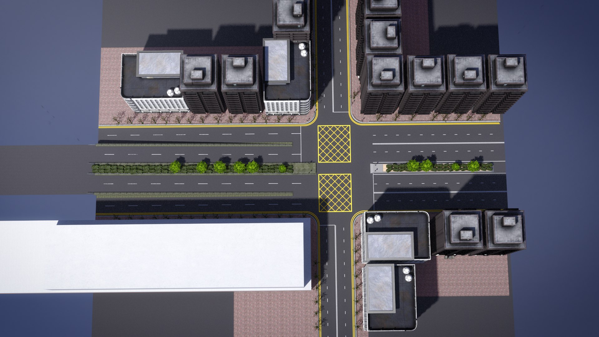 3D City Crossroads Model - TurboSquid 2313947