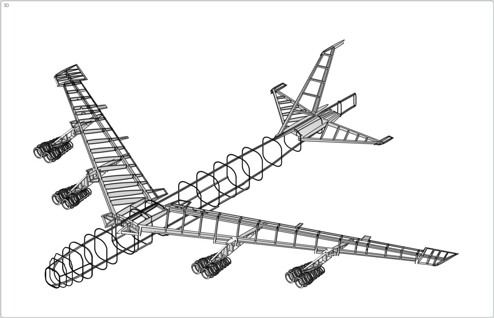 3ds Max B-52h Aircraft Solid Assembly