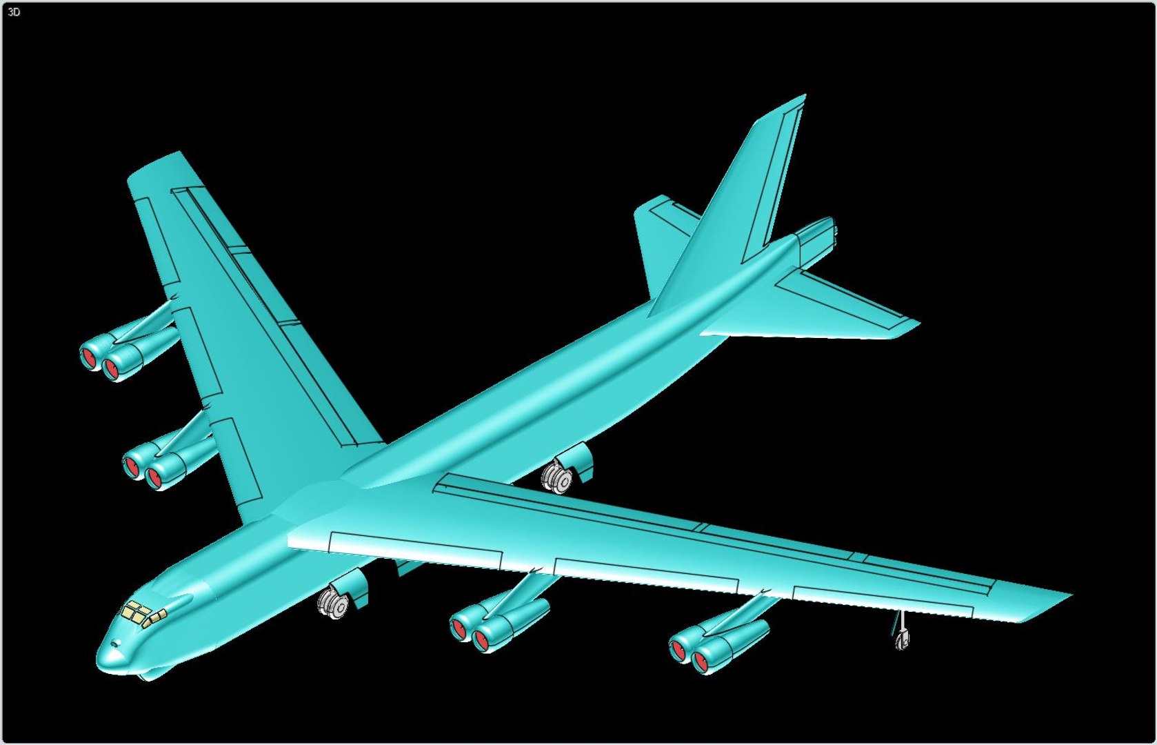 3ds Max B-52h Aircraft Solid Assembly