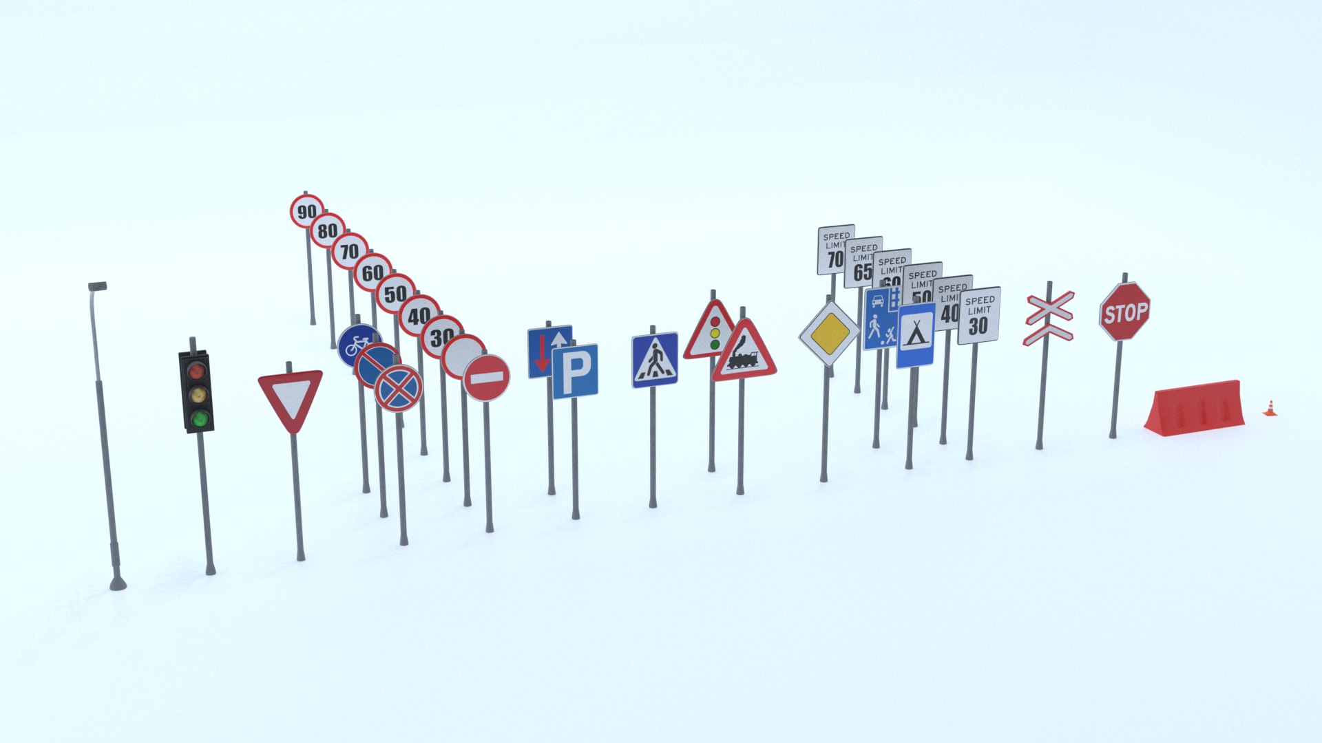 3D Collection of traffic signs - TurboSquid 1893173