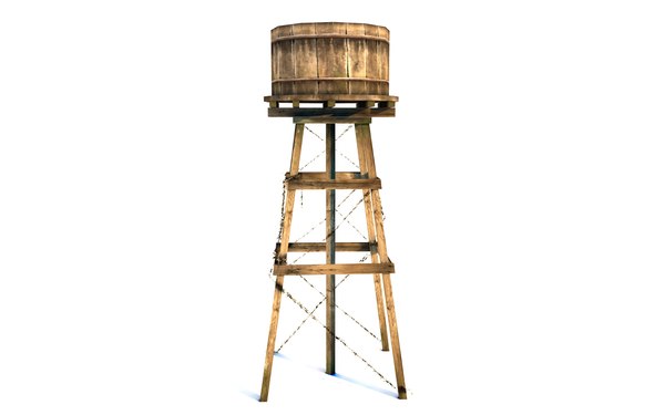 3D wooden water tower - TurboSquid 1511560