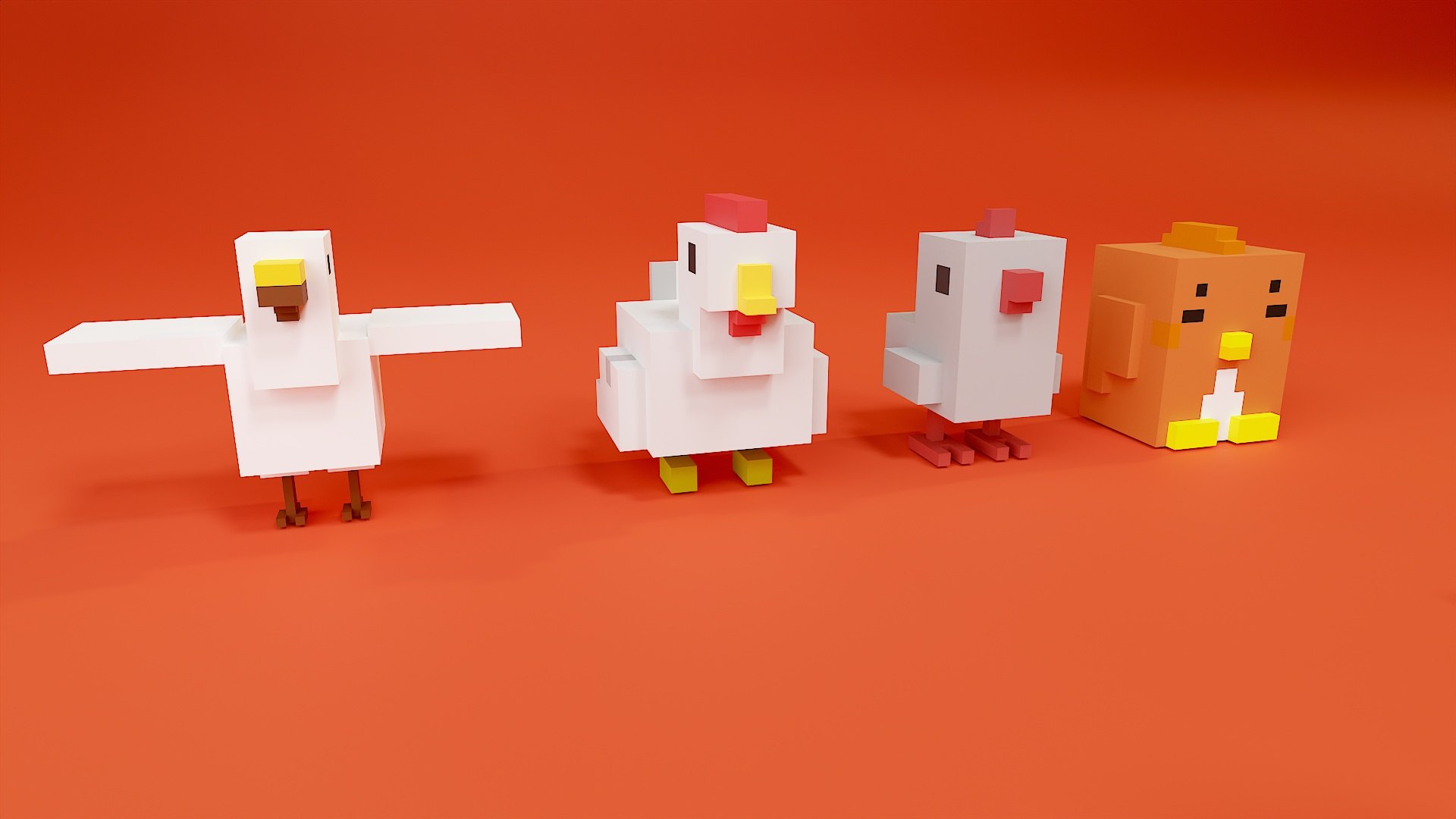 Chicken Voxel Art Pack 3d Model Model - TurboSquid 2182430