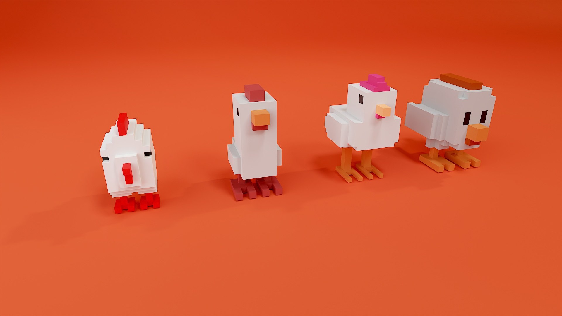Chicken Voxel Art Pack 3d Model Model - TurboSquid 2182430