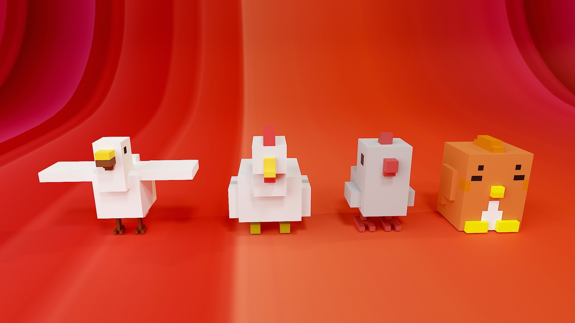 Chicken Voxel Art Pack 3d Model Model - TurboSquid 2182430