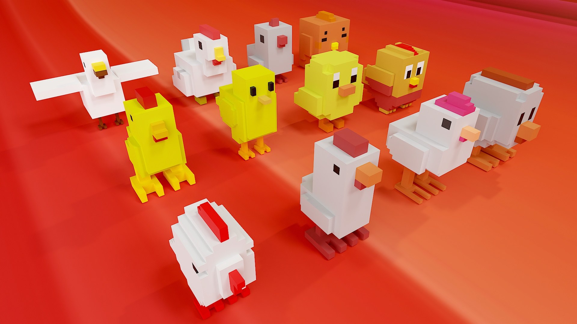 Chicken Voxel Art Pack 3d Model Model - TurboSquid 2182430