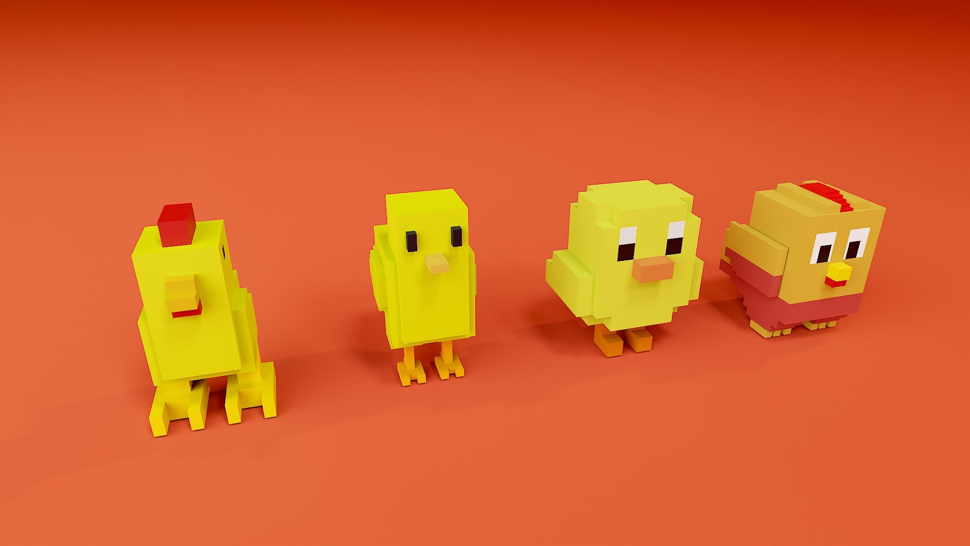 Chicken Voxel Art Pack 3d Model Model - TurboSquid 2182430