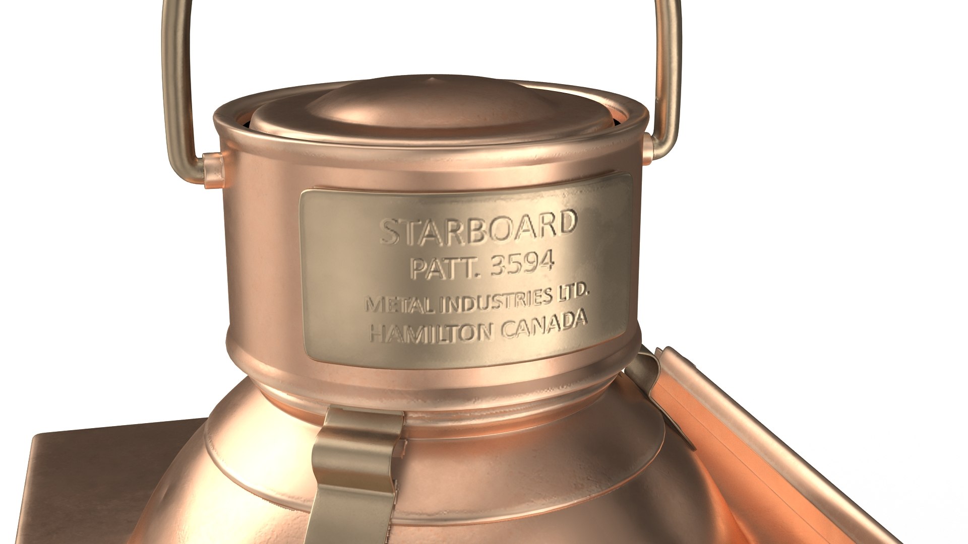 Vintage Copper Ship Lamp With Black Glass Disassembled 3D Model ...