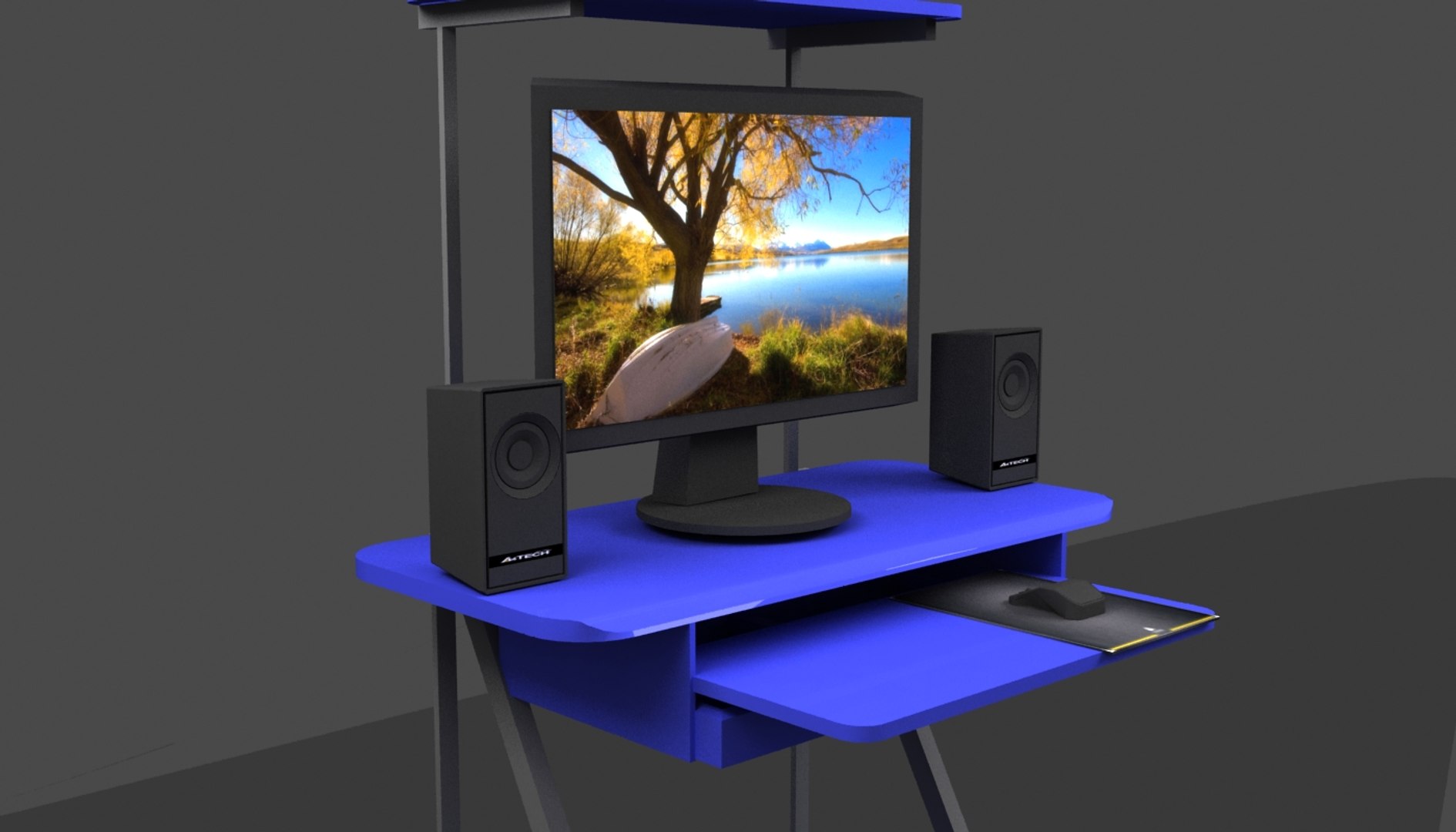 3D Computer Table - TurboSquid 1213404