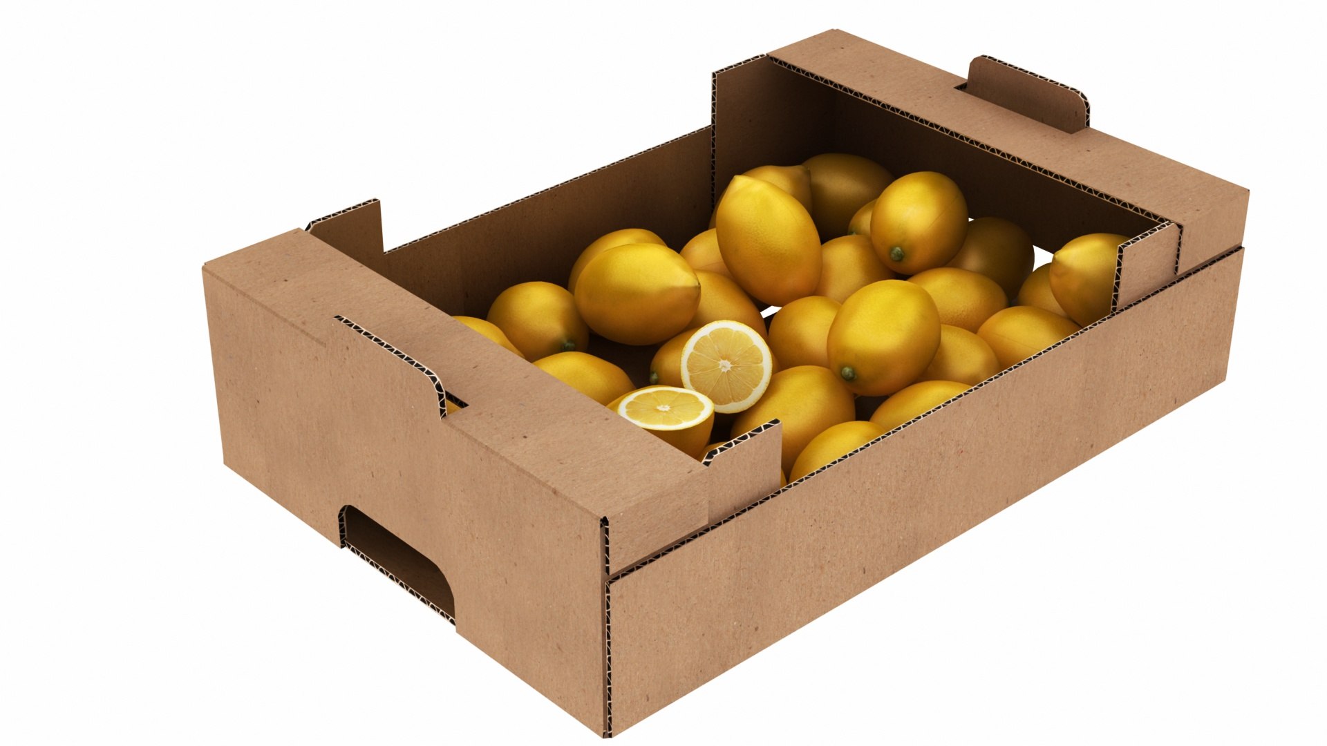 Cardboard Lemons Model - TurboSquid 1540390