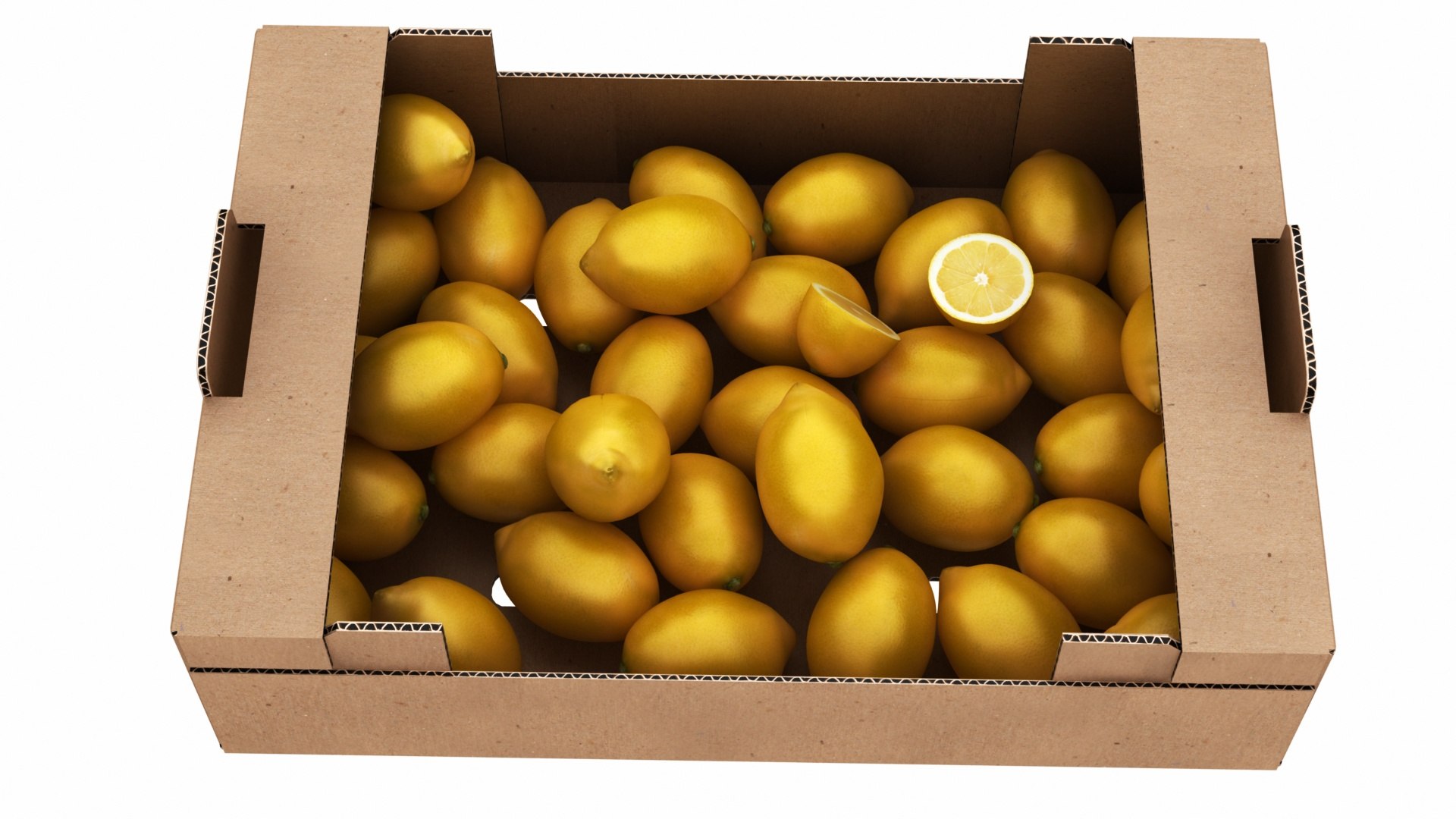 Cardboard Lemons Model - TurboSquid 1540390