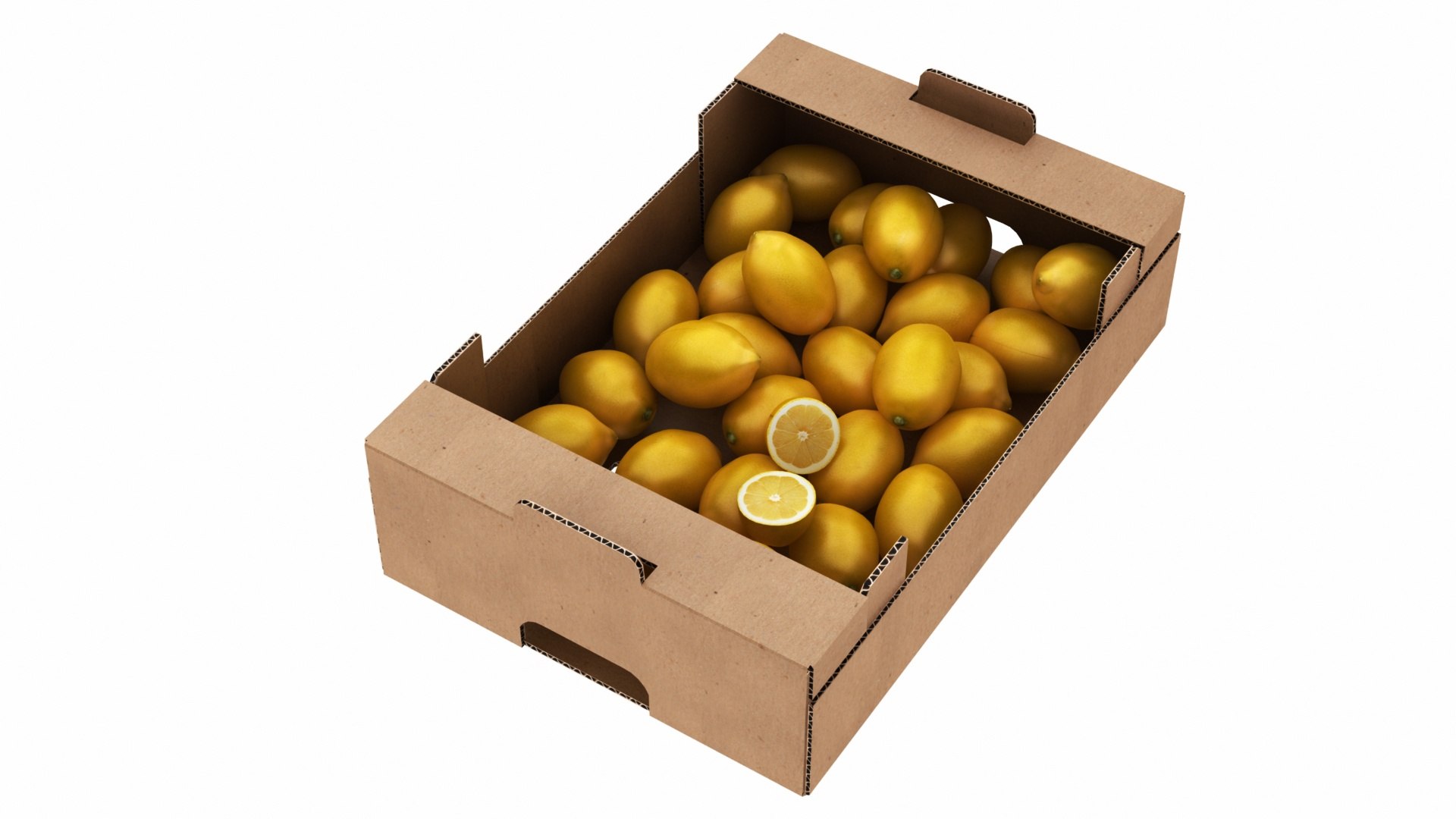 Cardboard Lemons Model - TurboSquid 1540390