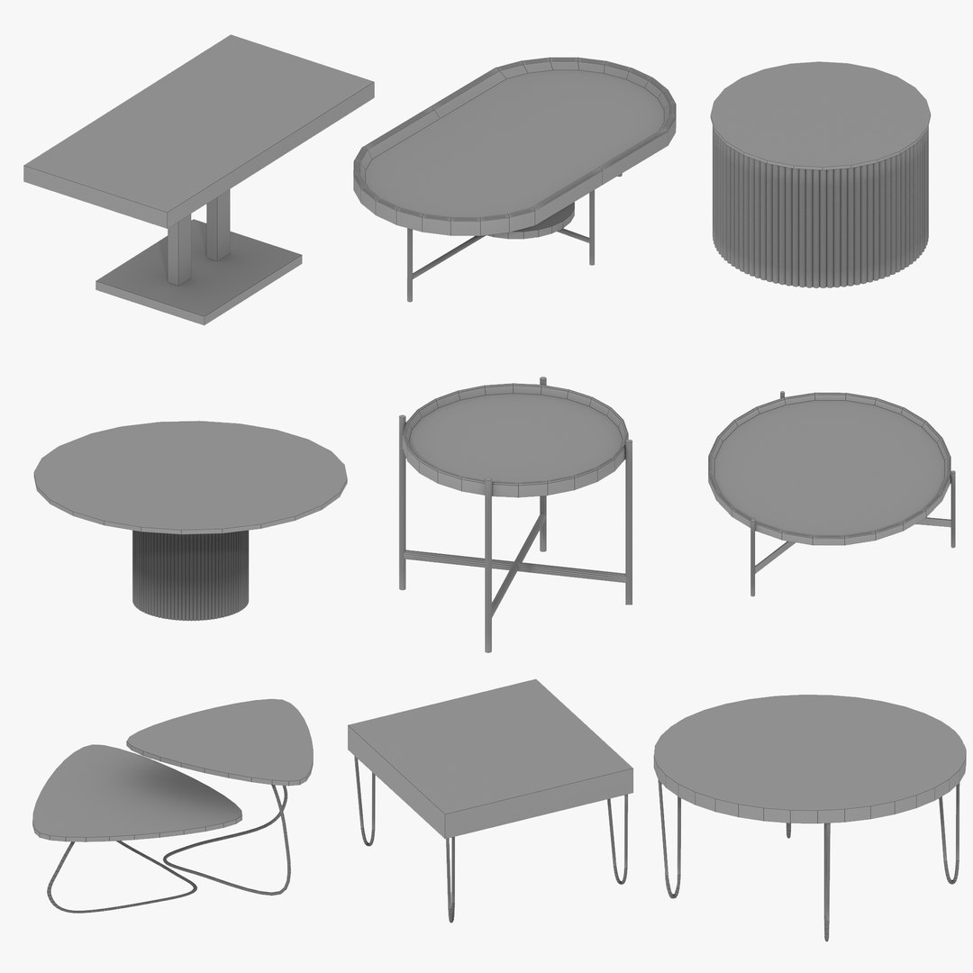 3D Model Collection Of Coffee Tables - TurboSquid 1894169