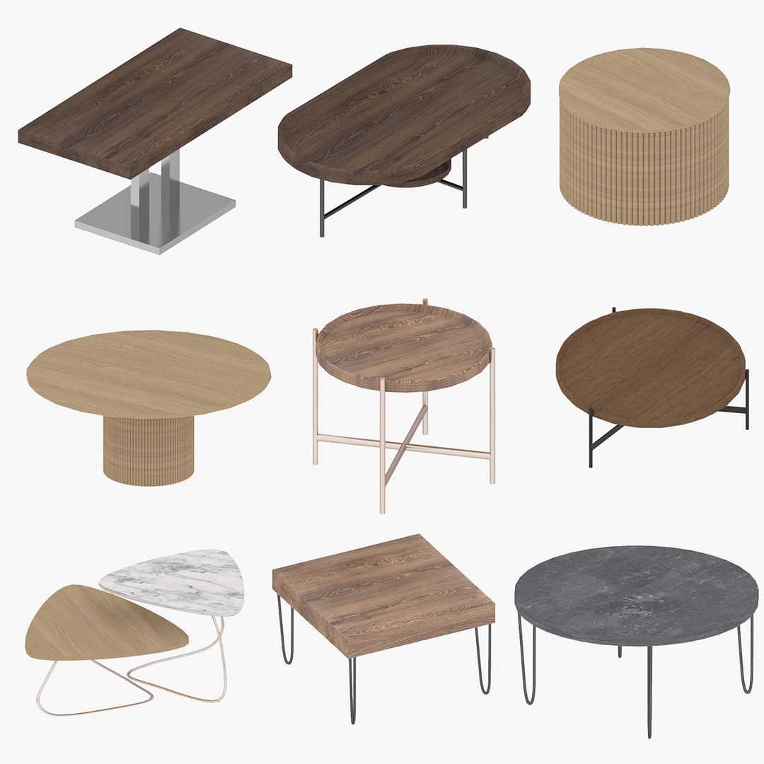 3D Model Collection Of Coffee Tables - TurboSquid 1894169