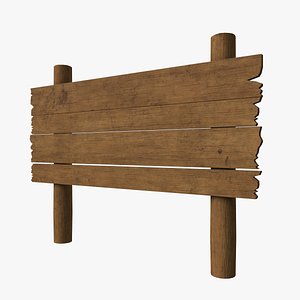 3D Wood Sign - TurboSquid 1614673