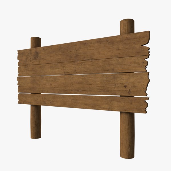 Wood sign 3D model - TurboSquid 1614654