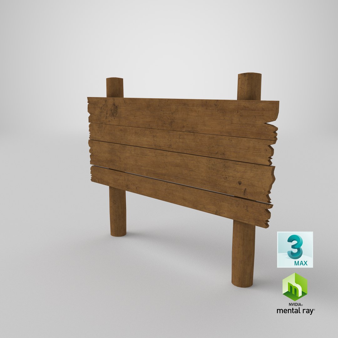 Wood Sign 3D Model - TurboSquid 1614654