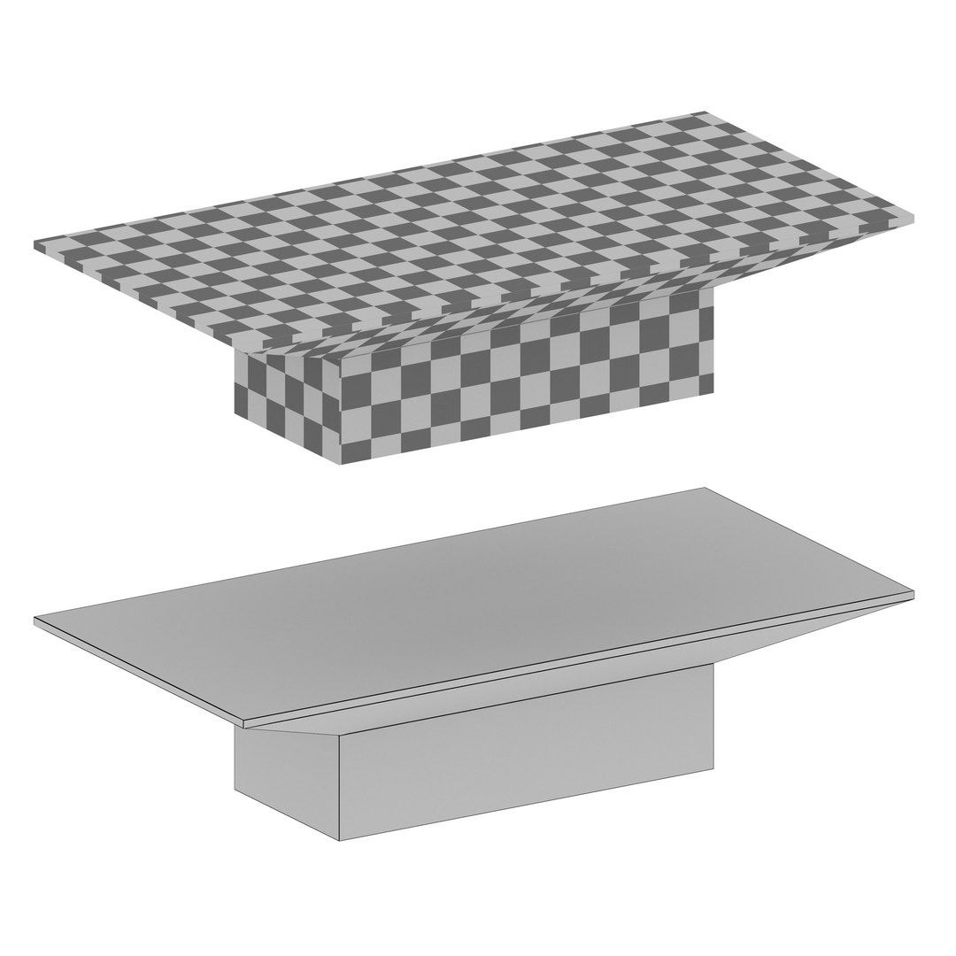 Icon Rectangular Pine Wood Coffee Table 3D model - TurboSquid 1900754