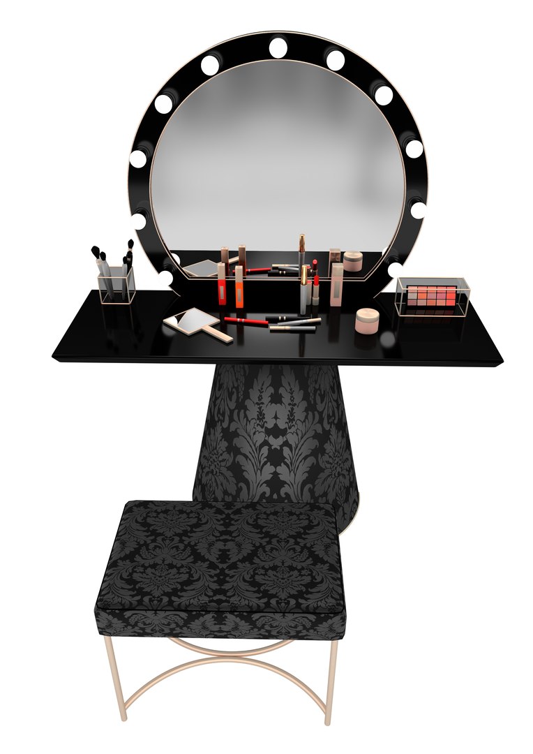 Elegant makeup mirror set 3D model - TurboSquid 1561526