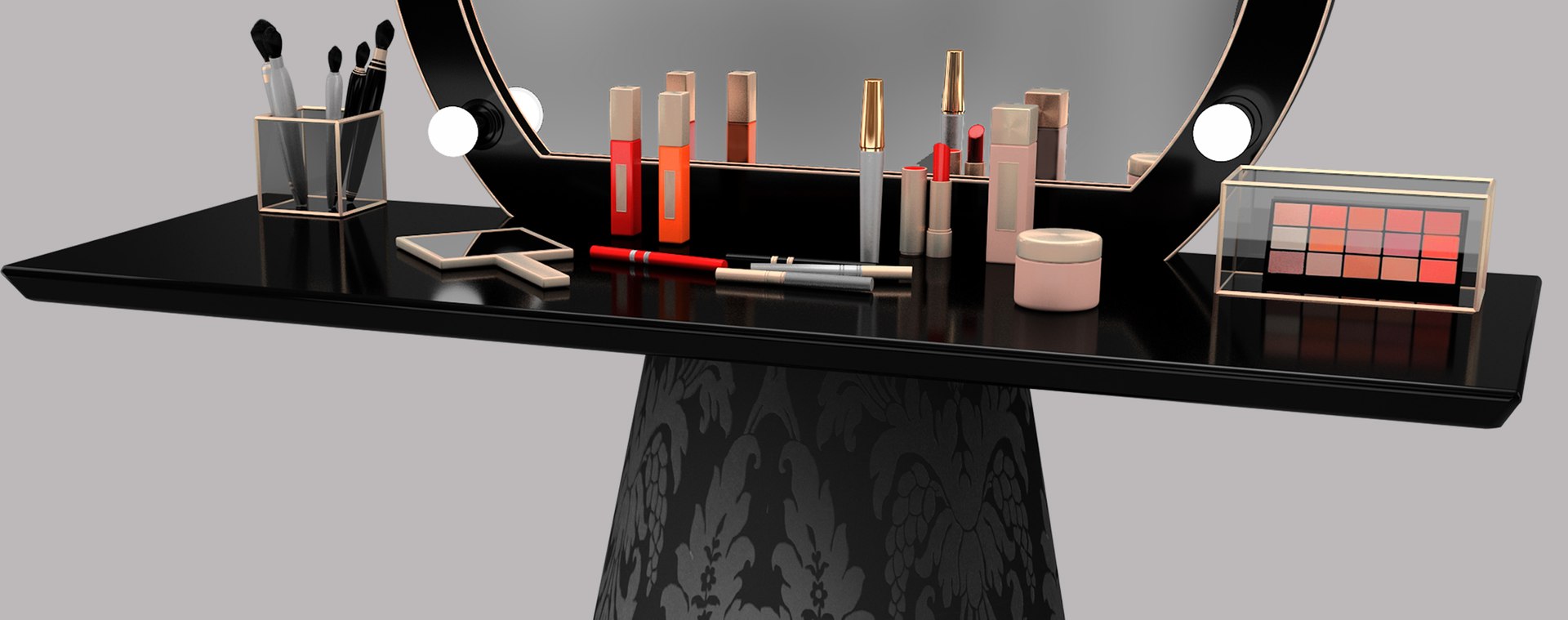 Elegant makeup mirror set 3D model - TurboSquid 1561526