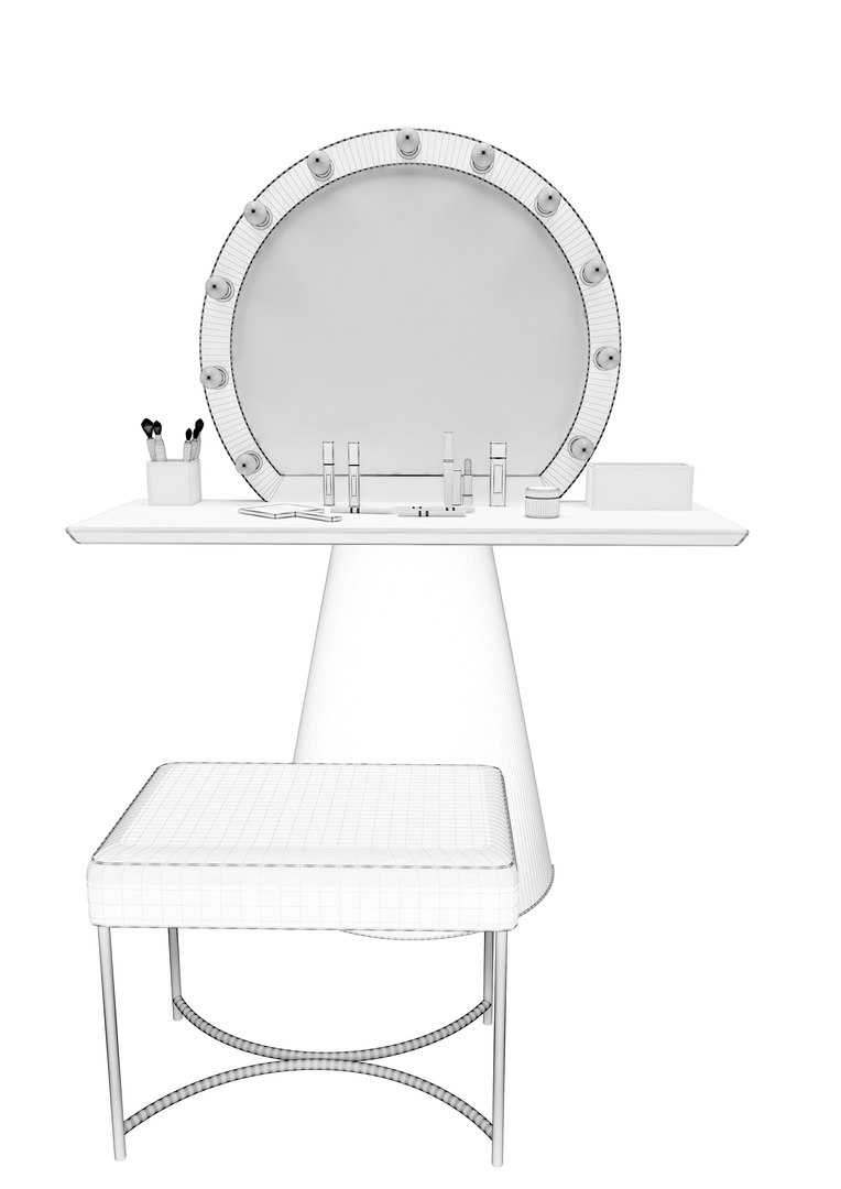 Elegant makeup mirror set 3D model - TurboSquid 1561526