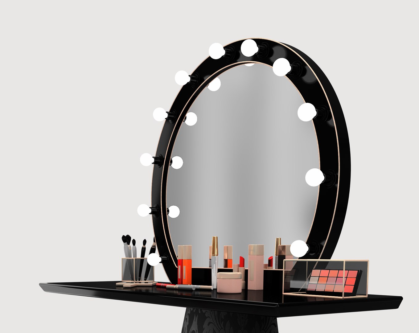 Elegant makeup mirror set 3D model - TurboSquid 1561526