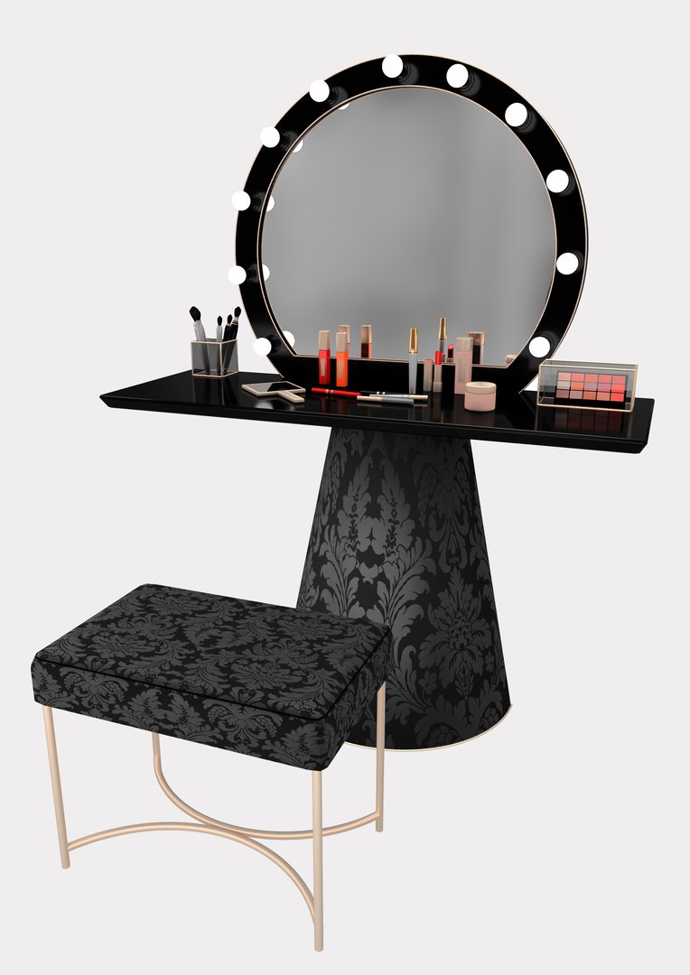 Elegant makeup mirror set 3D model - TurboSquid 1561526