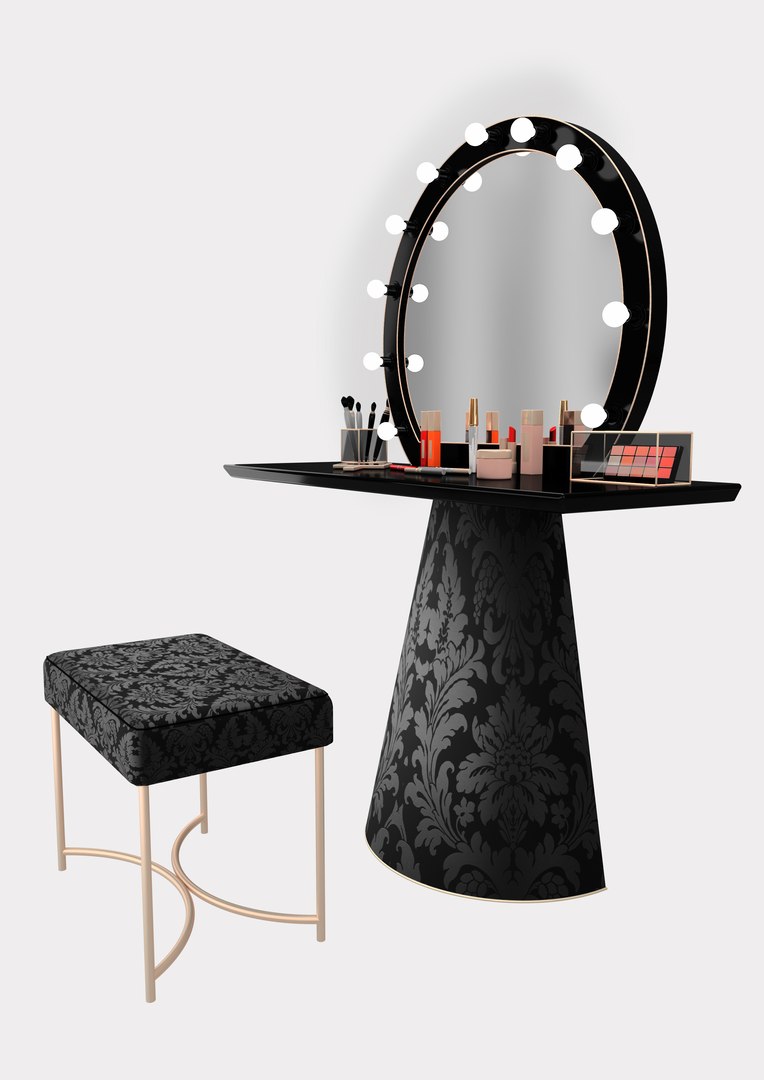 Elegant makeup mirror set 3D model - TurboSquid 1561526