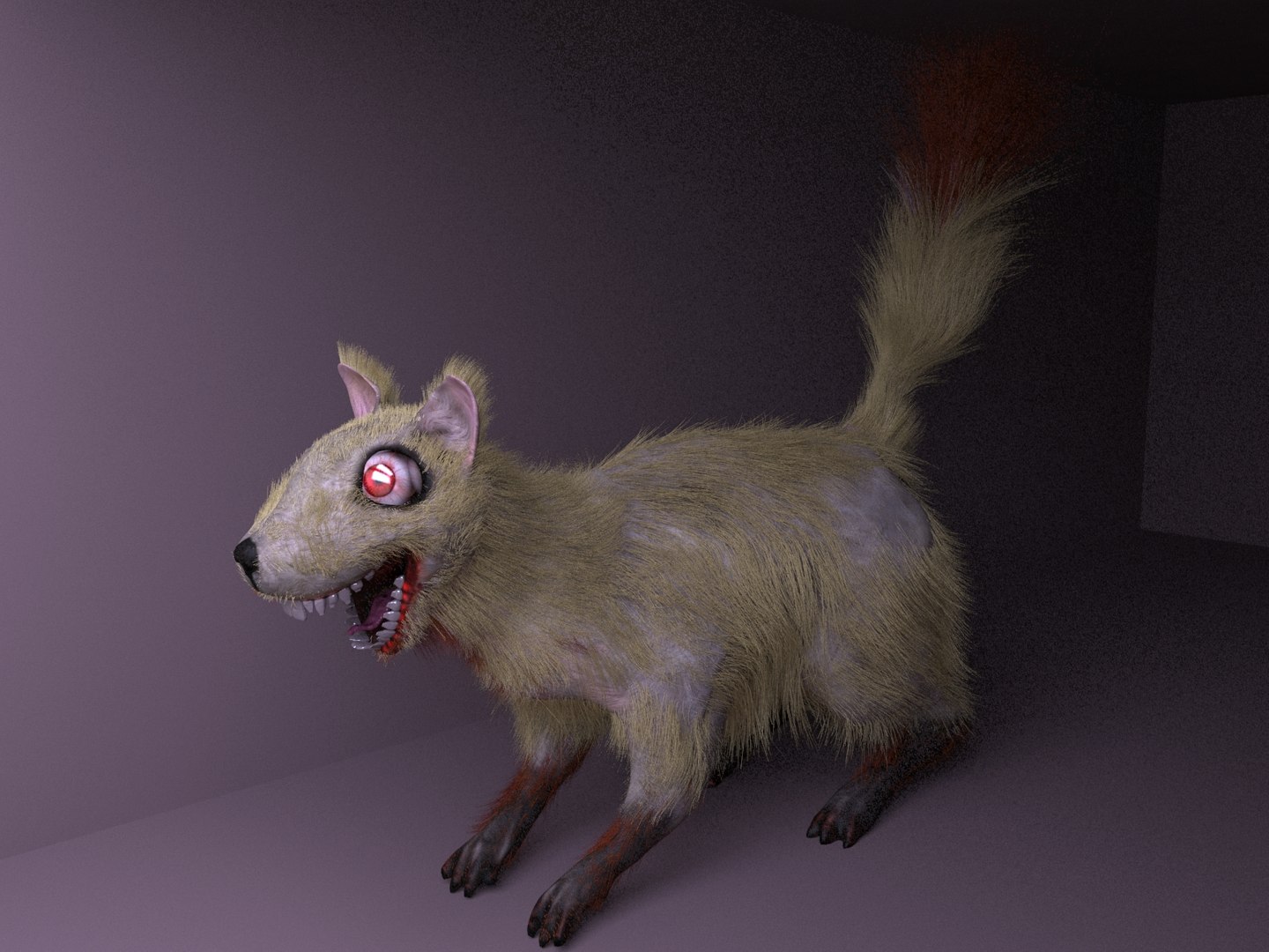 3D hungry squirrel ferret mutant - TurboSquid 1522940