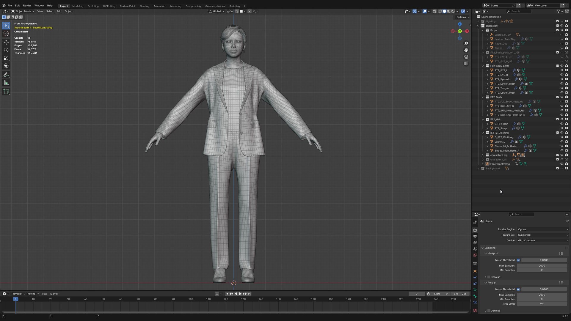 3D Rigged Modular Character - Asian Woman 3D Model - FT2 - Blender UE5 ...