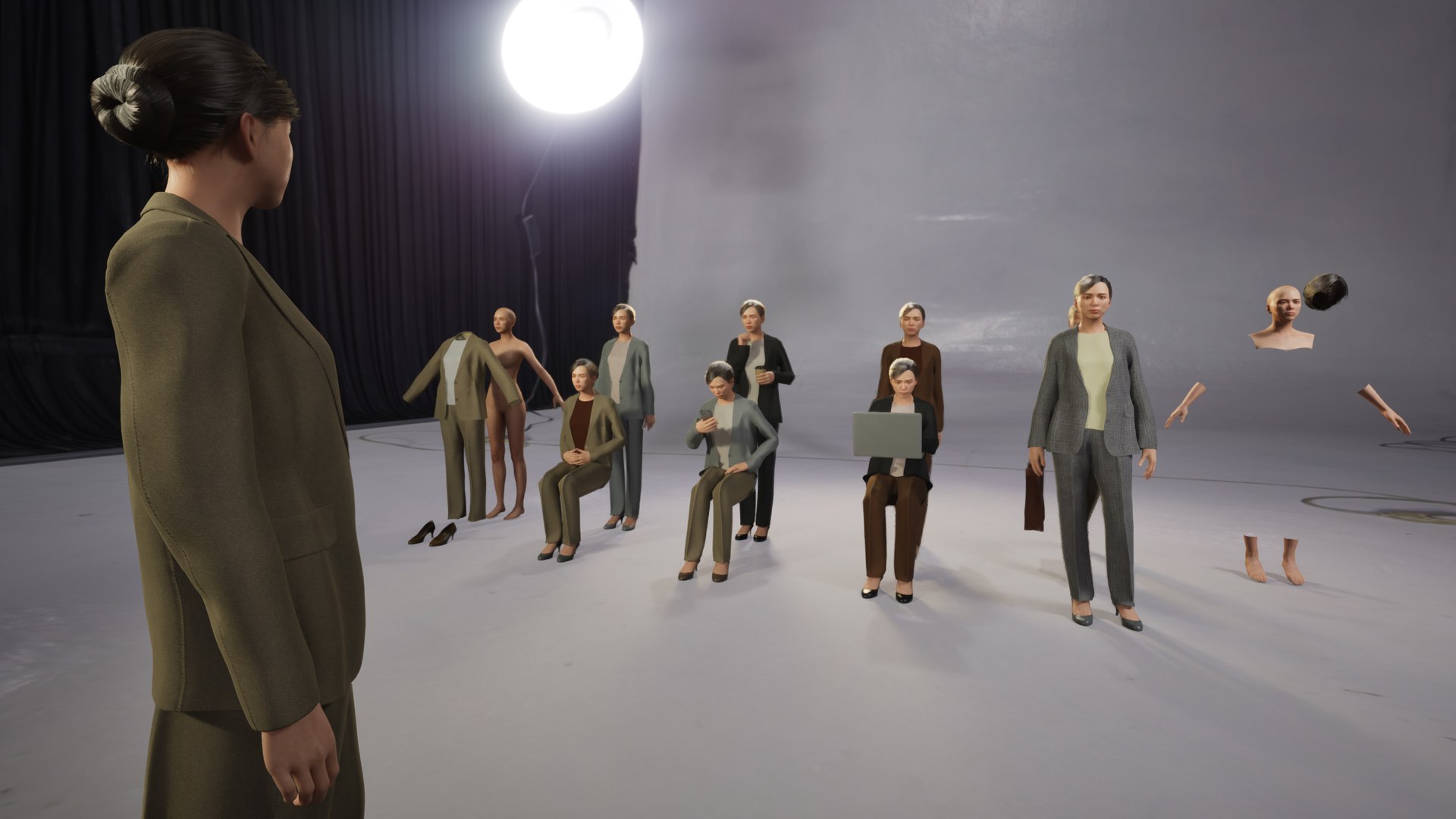 3D Rigged Modular Character - Asian Woman 3D Model - FT2 - Blender UE5 ...