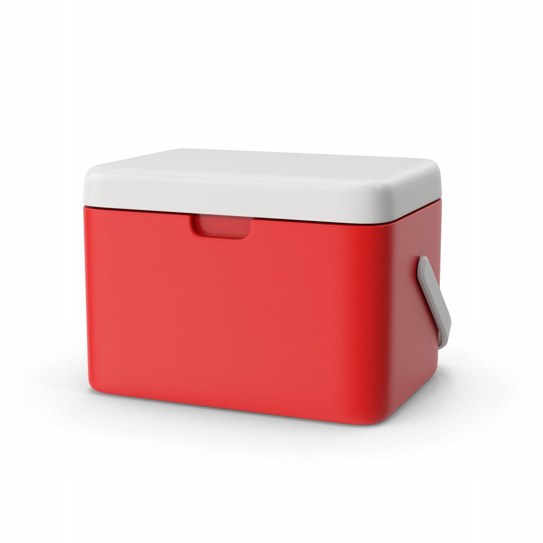 Red Plastic Ice Cooler Box 3D - TurboSquid 1967463