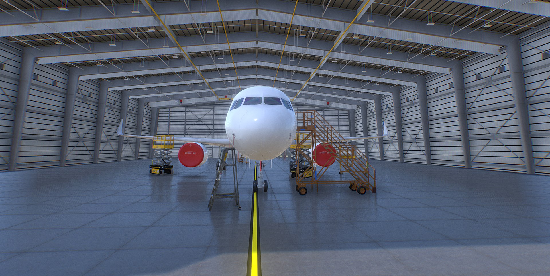 3D Aircraft Maintenance Hangar Generic White A321 Model - TurboSquid ...