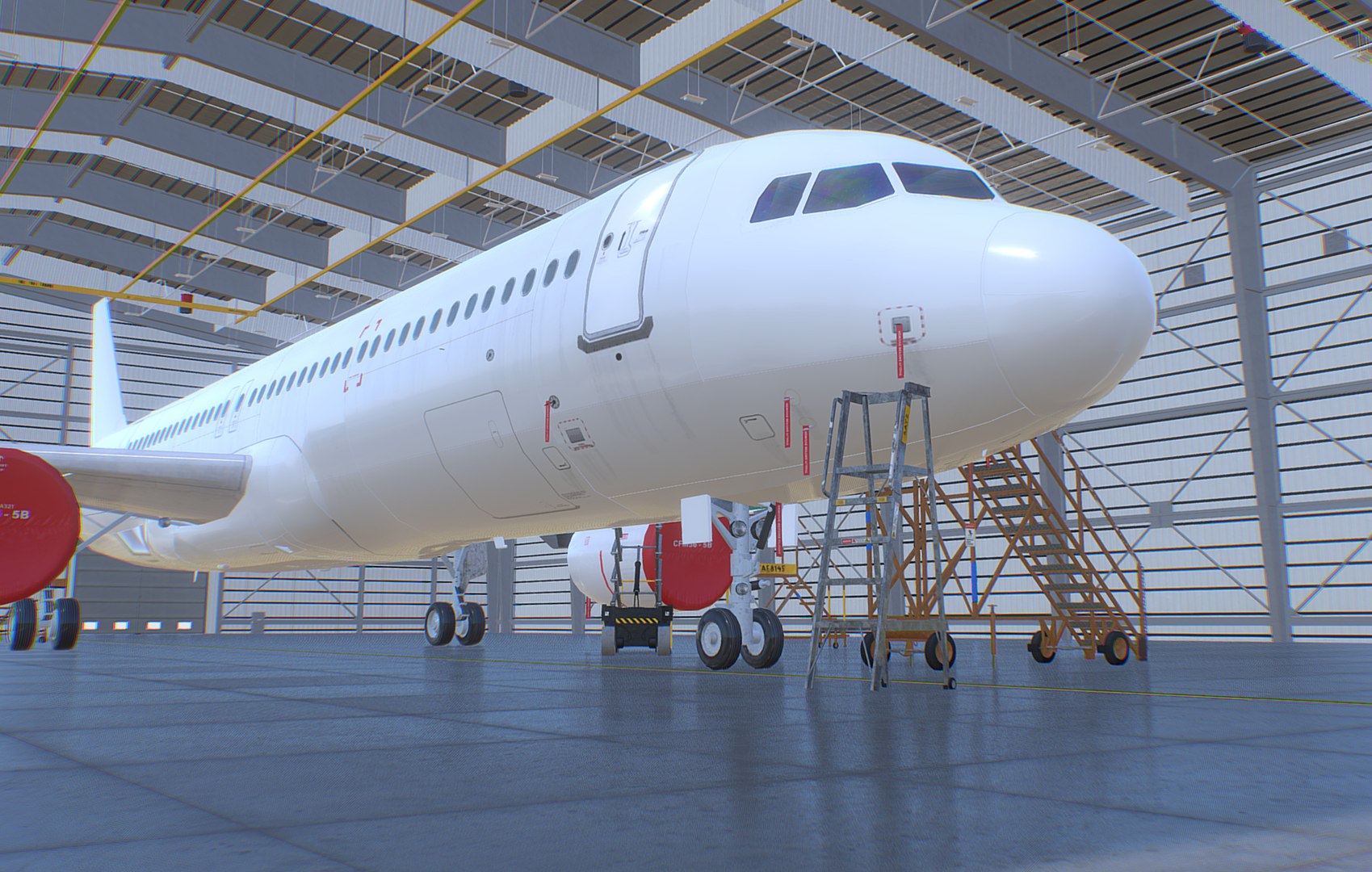 3D Aircraft Maintenance Hangar Generic White A321 model - TurboSquid ...