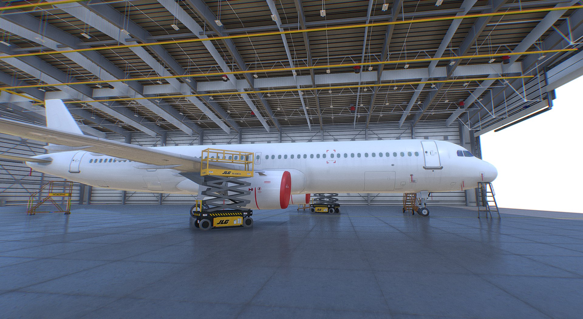 3D Aircraft Maintenance Hangar Generic White A321 Model - TurboSquid ...