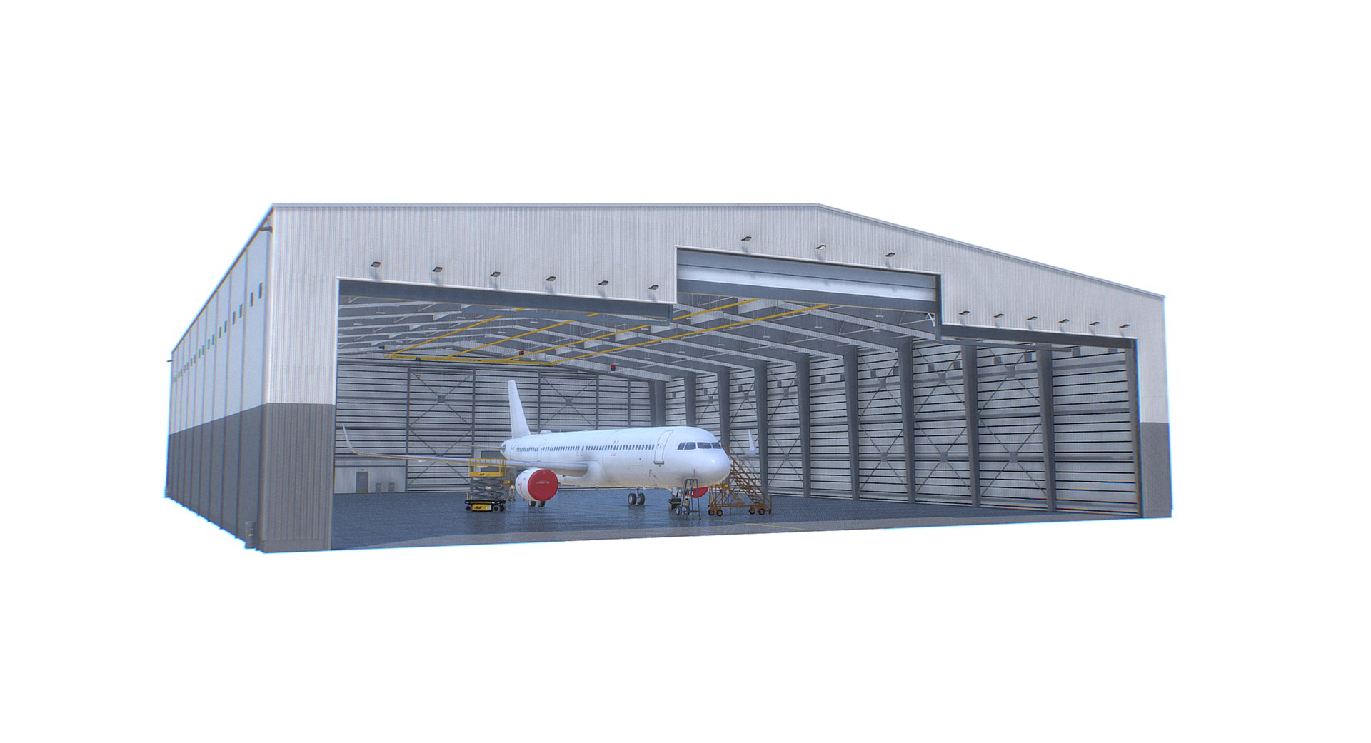 3D Aircraft Maintenance Hangar Generic White A321 Model - TurboSquid ...