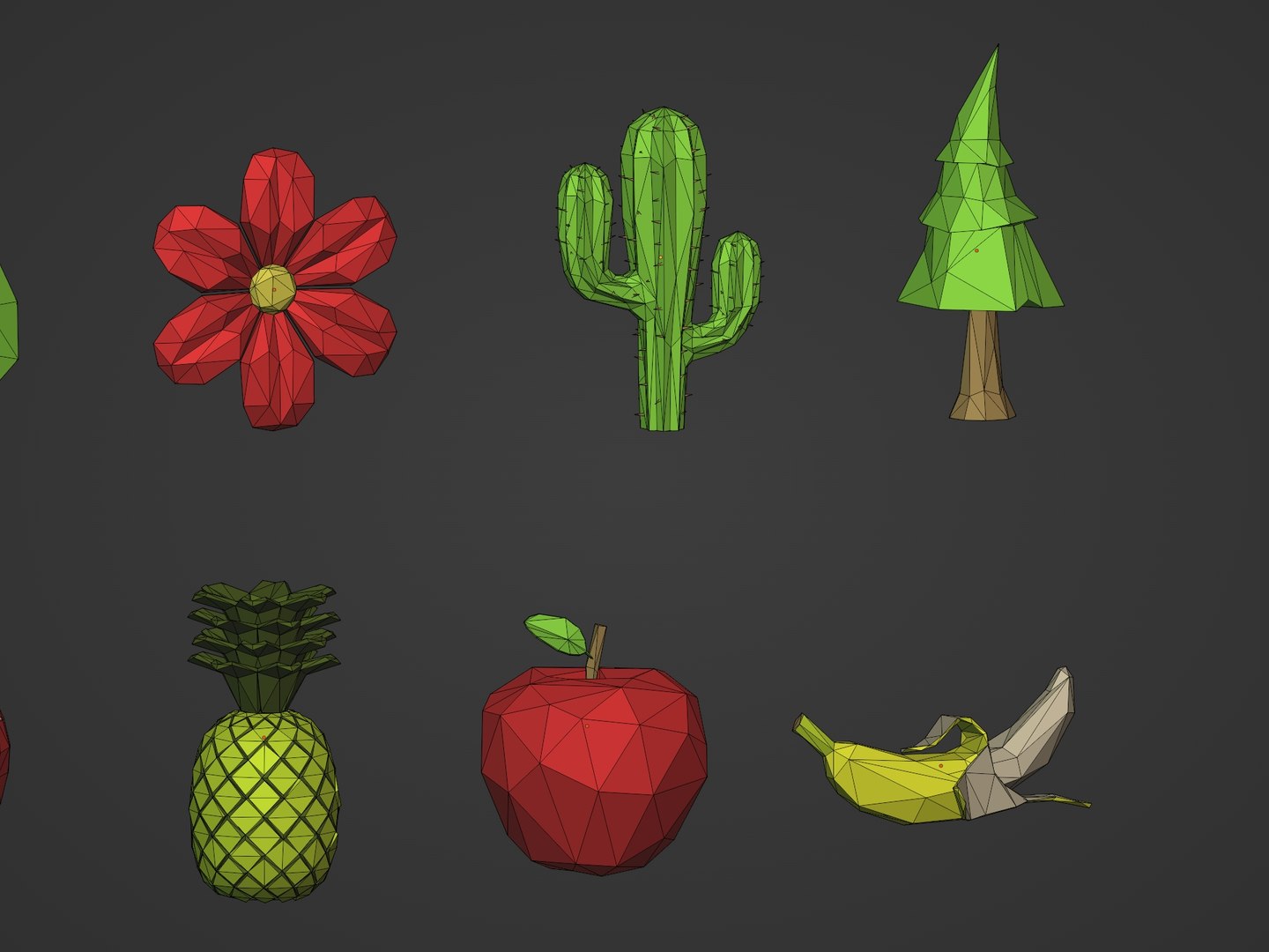 3D Low Poly Cartoon Icons Pack Model - TurboSquid 2009544