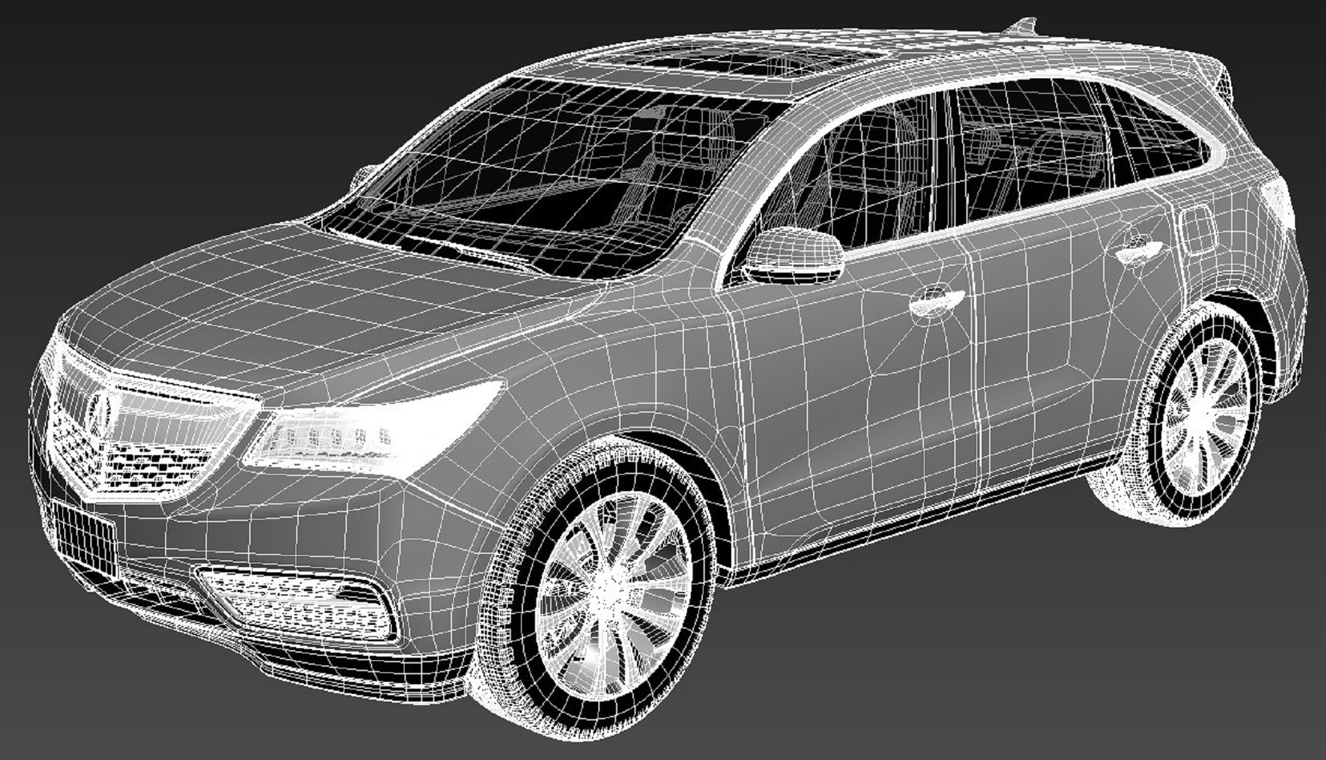 2013 2014 suv acura 3d model