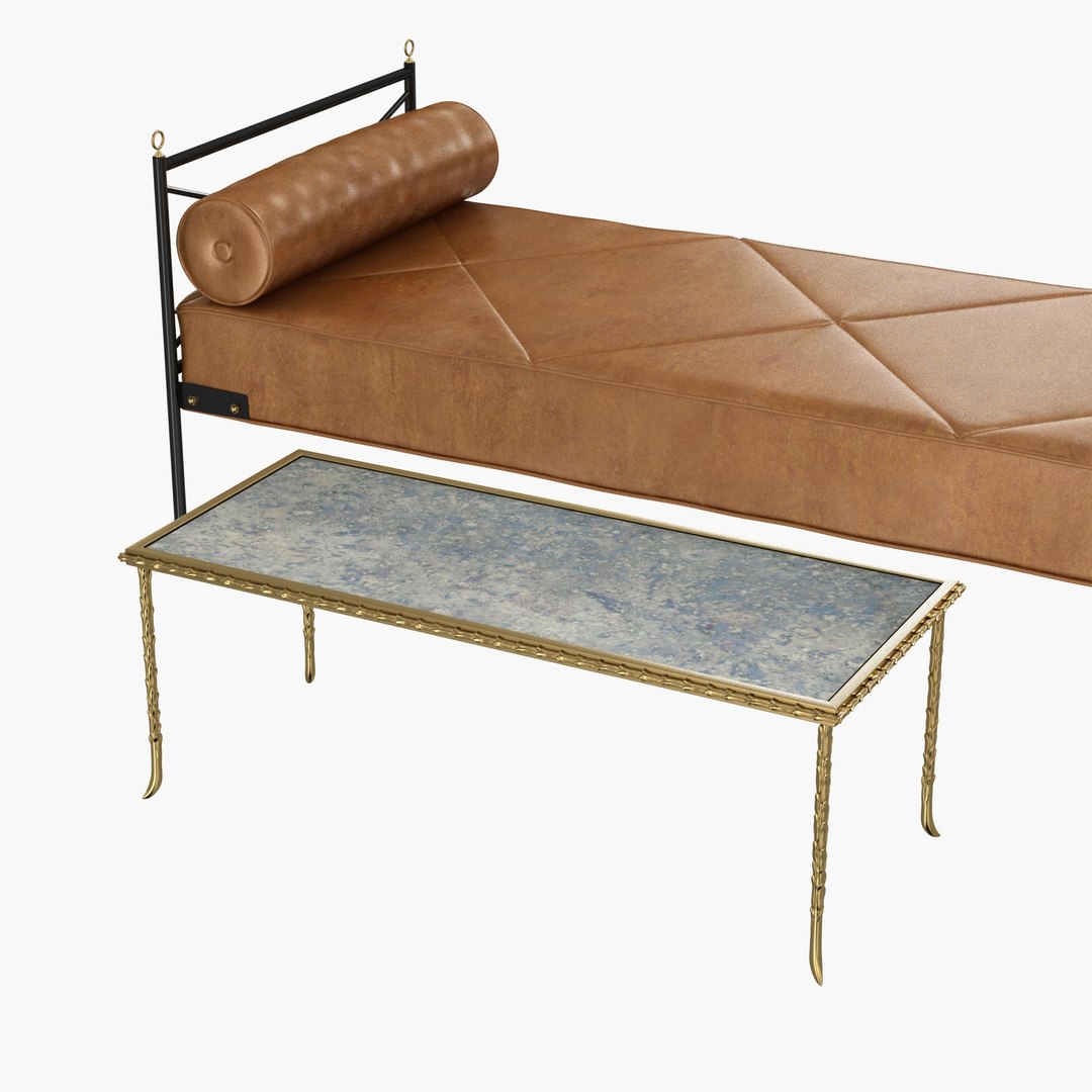 3D Model Daybed Table Rare Bronze - TurboSquid 1326095