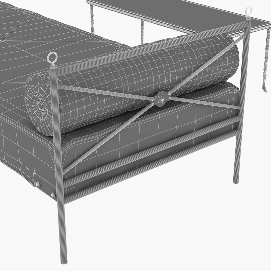 3D Model Daybed Table Rare Bronze - TurboSquid 1326095